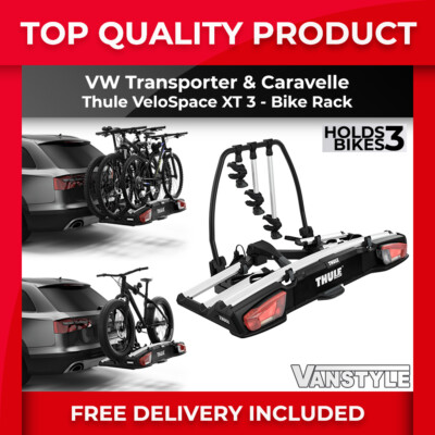 VW TRANSPORTER T5 5.1 THULE VELOSPACE XT 3 BIKE BICYCLE CYCLE HOLDER ...