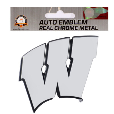 New NCAA Wisconsin Badgers Car Truck Real Chrome Metal Heavy Duty ...
