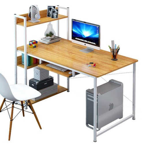 Edge Plus Combination Workstation Computer Desk with Storage Shelves ...