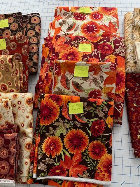 Robin Pickens NEW Moda Forest Frolic sunflower mushroom fabric 13 yards ...