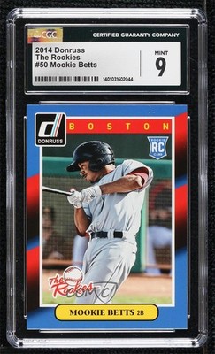 2014 Panini Donruss The Rookies Mookie Betts #50 CGC 9 Mint RC | eBay