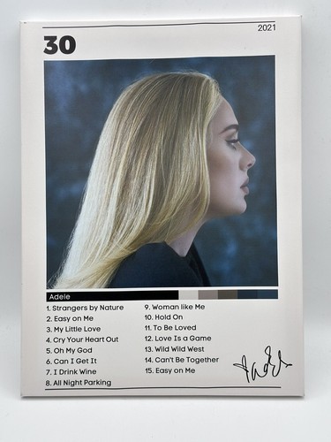 Adele 30 Album Cover Print On Canvas 12x16 Signed | eBay