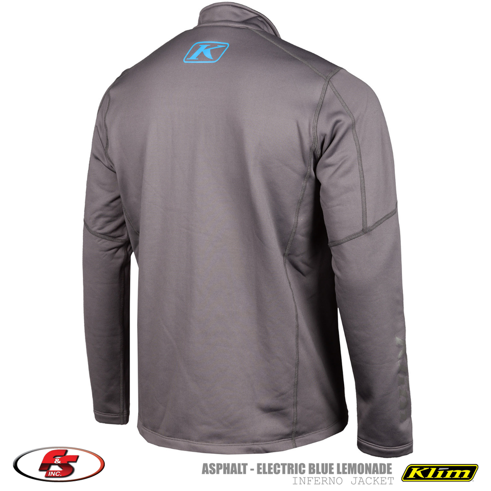 NEW KLIM INFERNO Mid Layer Snowmobile JACKET- ASPHALT-ELECTRIC BLUE MD ...