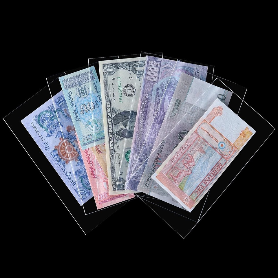 200 Pcs Dollar Bill Holder with Storage Case Plastic Paper Money ...