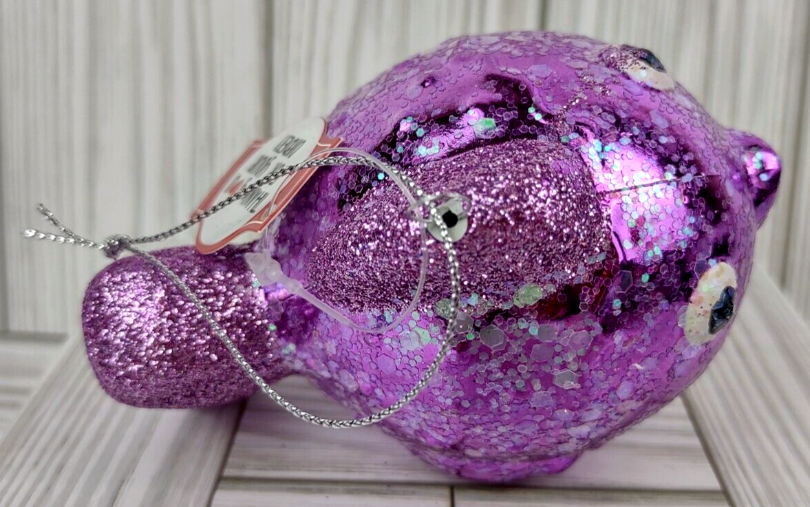 Fish Christmas Tree Ornament Hanging Glittery Holiday Ocean Sea Animal ...