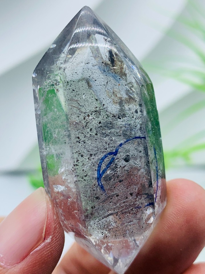 Natural Herkimer Diamond Enhydro Crystal Cluster Gem&moving water drop ...