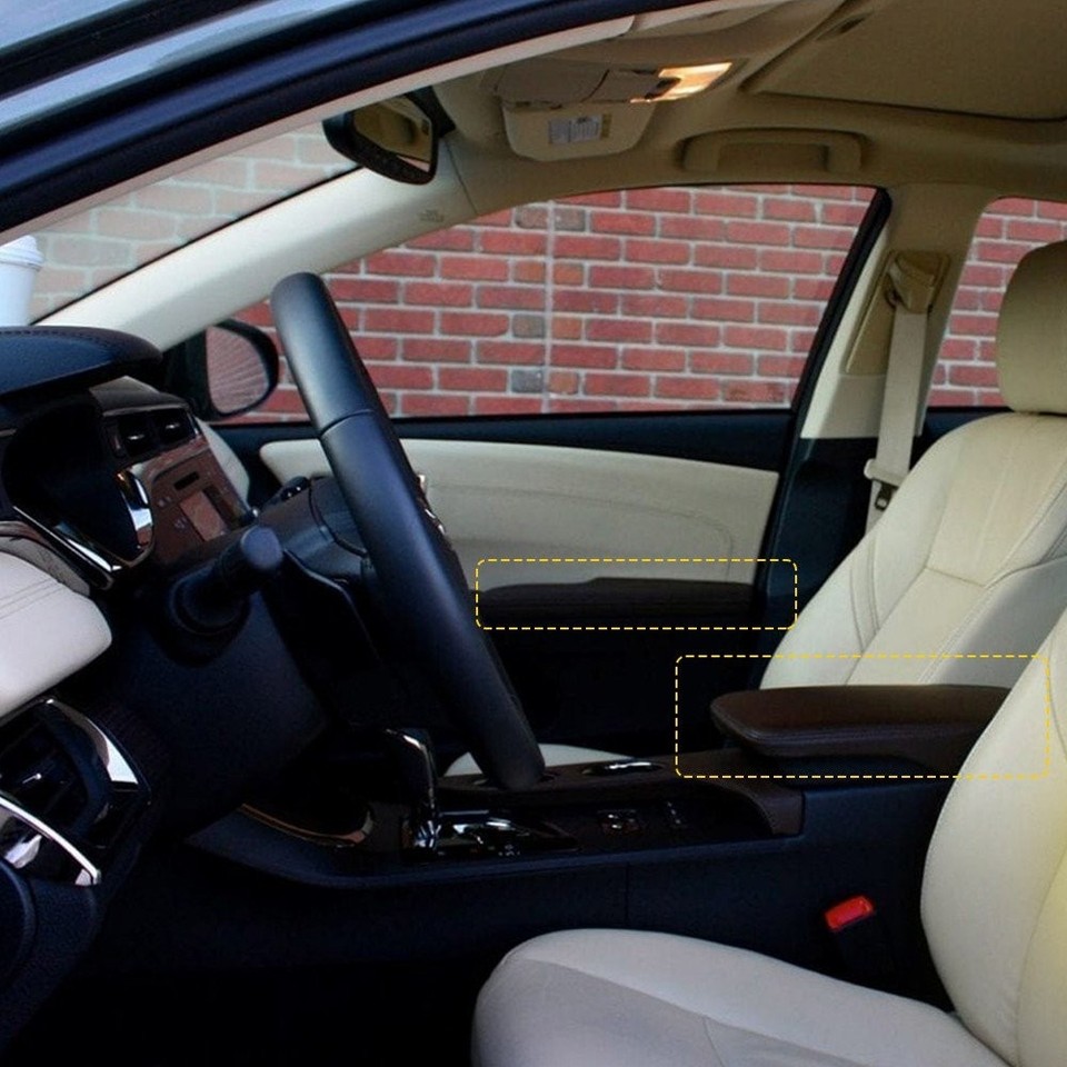 Console Box Lid & Door Armrest Cover Leather Brown For Toyota Avalon 13 ...