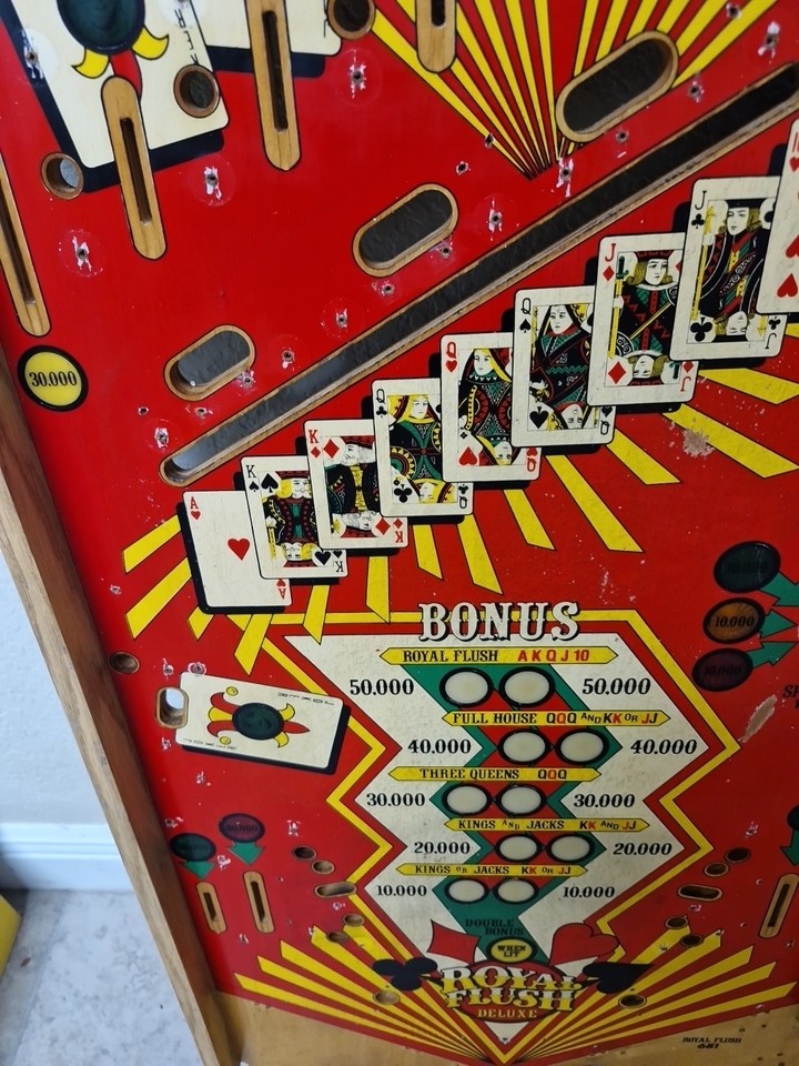 Gottlieb ROYAL FLUSH DELUXE PINBALL MACHINE PLAYFIELD - USED | eBay