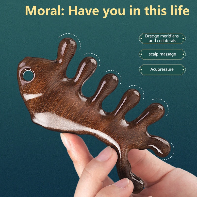 Goldfish Shape Sandalwood Massage Comb Head Face Eye Shoulder Neck ...