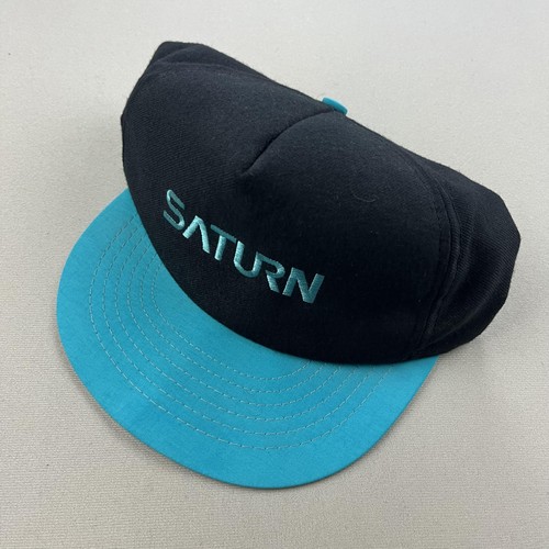 Vintage Saturn Hat Cap Snapback Black Teal Automobile Cars Motorsports ...
