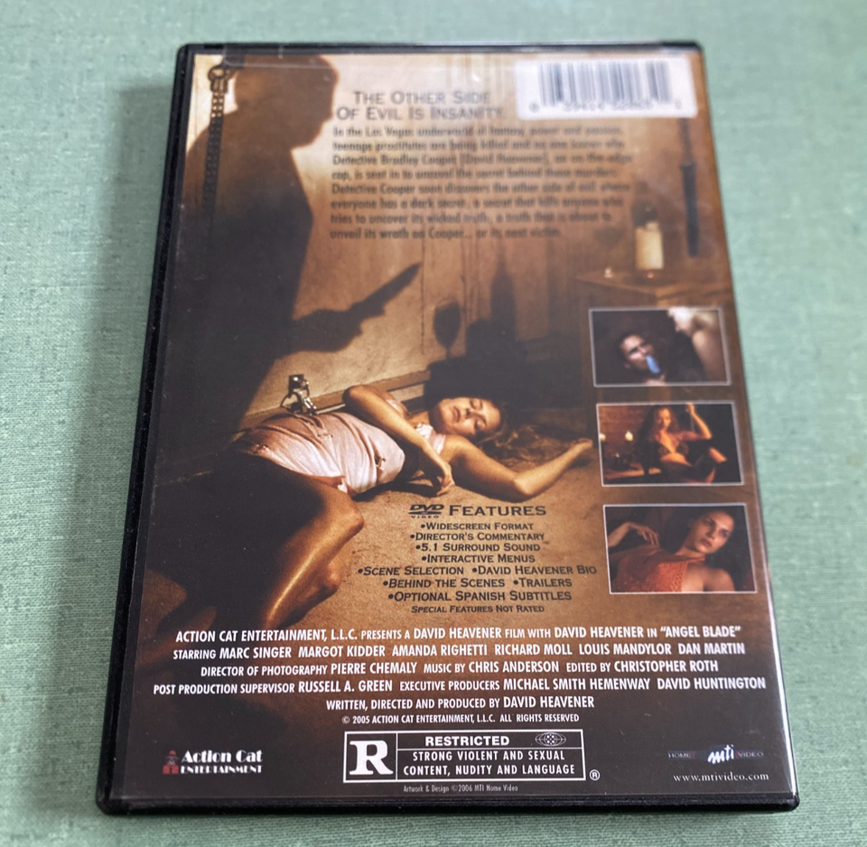 Angel Blade DVD 2002 David Heavener Marc Singer Erotic Thriller - Ships ...