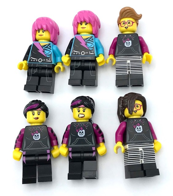LEGO 6 NEW SKATER GIRL MINIFIGURES PUNK ROCKER GIRLS FIGURES | eBay