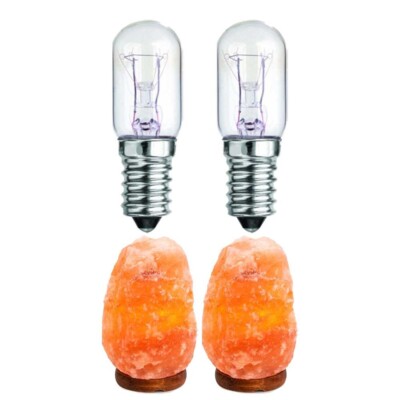 2 Pack Himalayan Salt Lamp Bulb Fridge E14 15W Pygmy Light Appliance ...