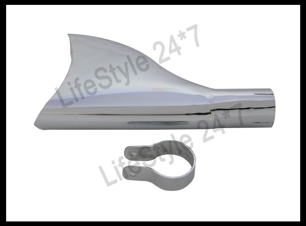 Vintage Universal Fit For Royal Enfield Exhaust Silencer Fish Tail end ...