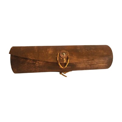 Handcrafted Vintage Rustic Wooden Bark Scroll Holder Button & String ...