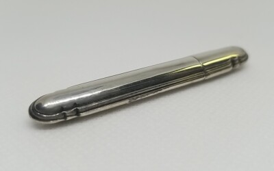 Sterling Silver Needle Case Holder Tube Tobacco Snuff Container 2.5" 3 ...