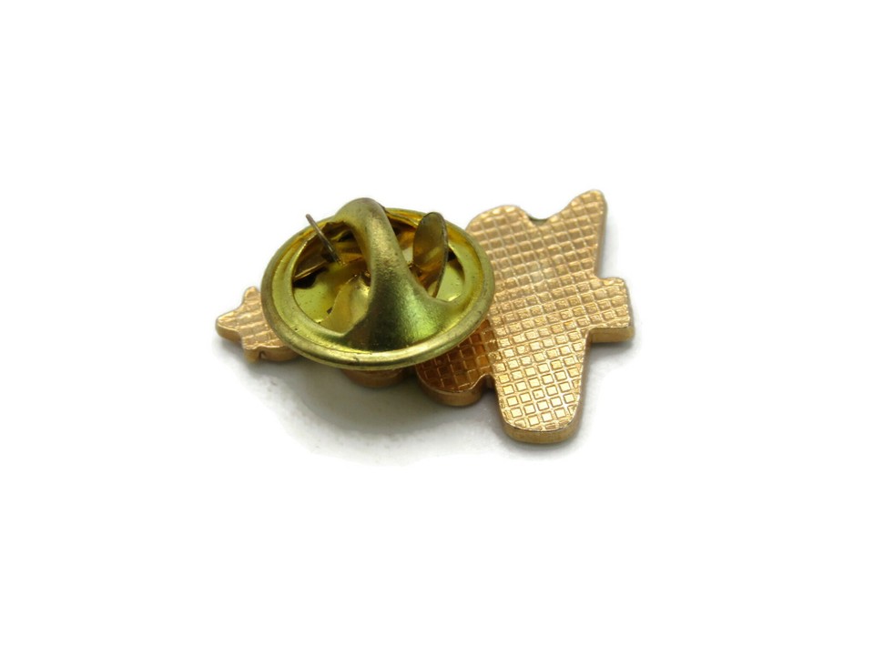 Christmas Tree Pin Cross & Star Ribbon Style Gold Tone | eBay