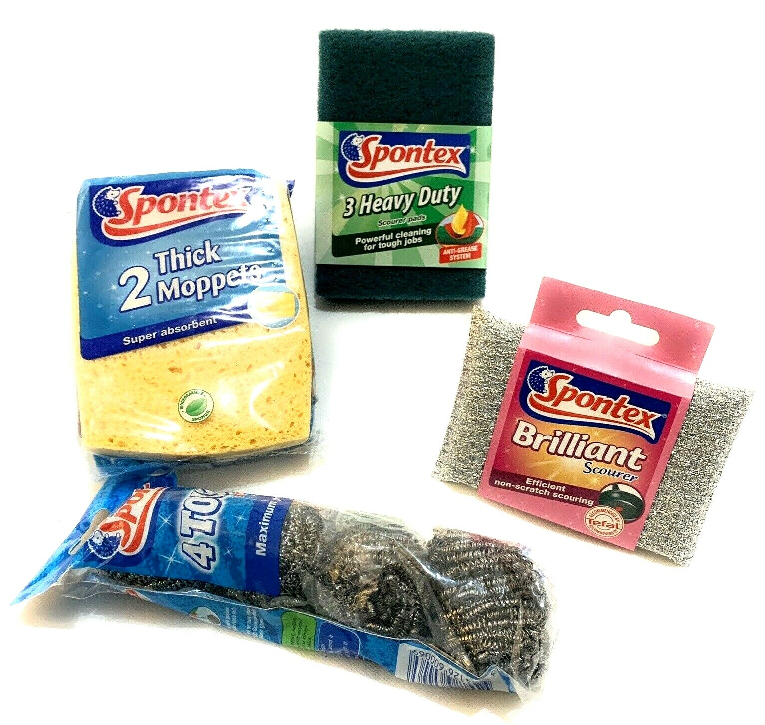 Spontex Washing Up Sponge Scourer Tough Heavy Duty & Thick Dish Wiping ...