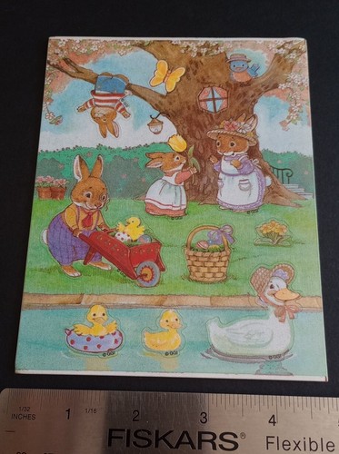 Vintage Stickers Gibson Rabbits Woodland Critters Scene Sticker Sheet ...