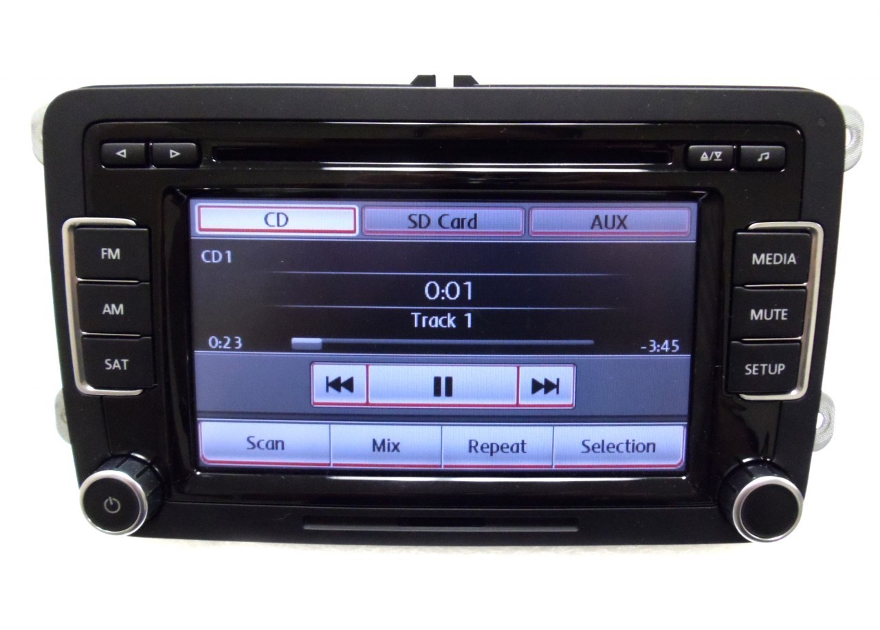 VW Volkswagen RCD-510 Radio Stereo 6 Disc Changer MP3 CD Player Touch ...