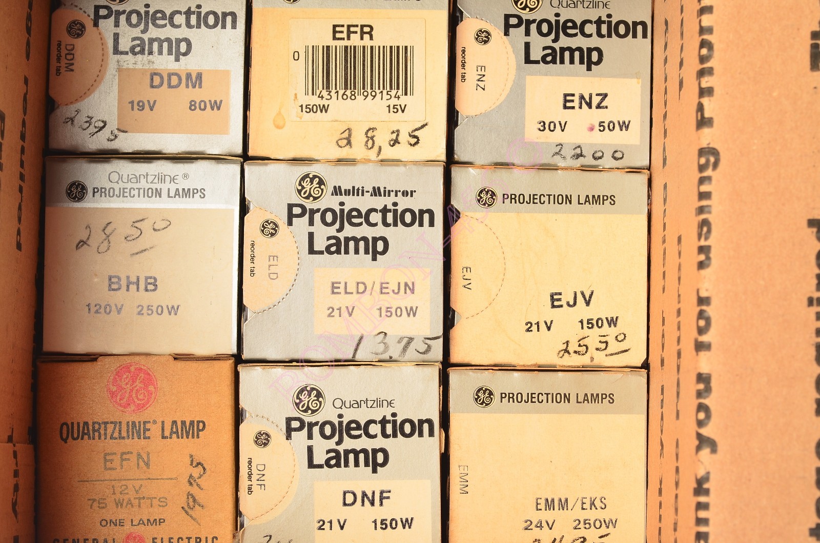 9 PROJECTION BULB/LAMP LOT EFN/DNF/EMM/EJV/ELD/BHB/DDM/EFR/ENZ -NOS-GE+ ...