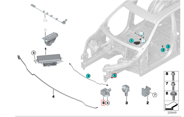 Genuine BMW X5 X6 Impact Sensor Front Left 65779196043 for sale online ...