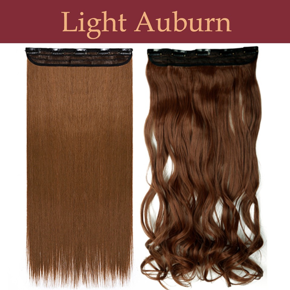 One Piece Clip in Half Full Head Hair Extensions Look Like Human Heat ...