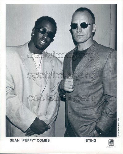 1997 Press Photo Dynamic Duo Puff Daddy P Diddy Combs & Singer Sting | eBay