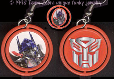 Punk Funky OPTIMUS PRIME TRANSFORMERS SPINNER EARRINGS Cosplay Costume ...