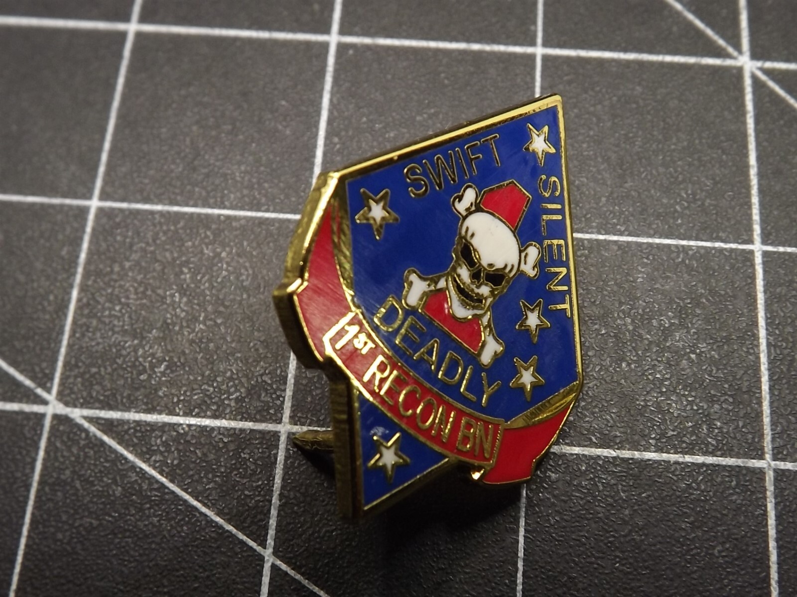 NEW Lapel Pin USMC 1ST Recon Battalion "Swift Silent Deadly" Skull 1 ...