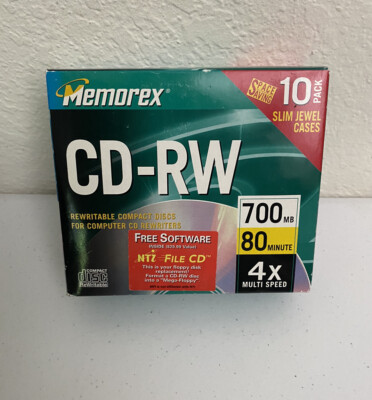 CD-RW Discs Memorex Package 10 Pack 700 MB NEW (rewriteable) | eBay