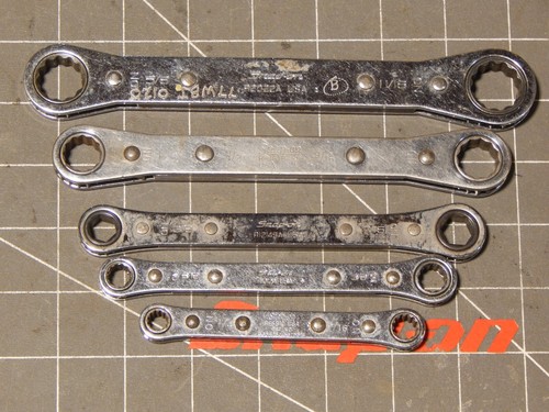 Snap On 5Pc Double Box Ratchet Ratcheting Wrench Set 1/4" - 11/16" 12Pt ...