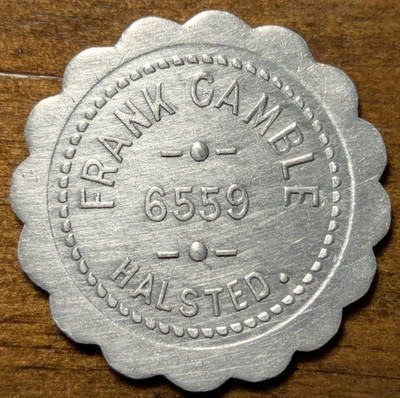 Chicago, Illinois IL Frank Gamble Saloon Check and 10¢ Good For 15 ...