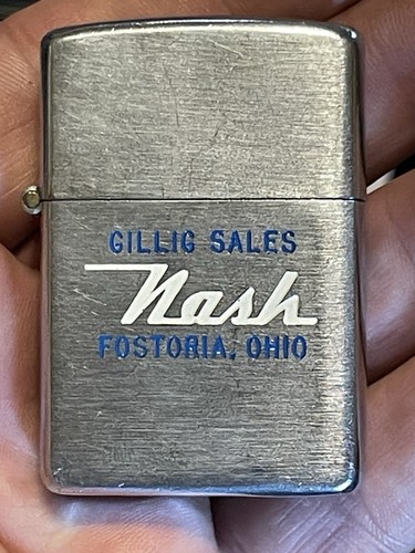 Vintage 1948 Nash Car Advertising 3 Barrel Hinge Zippo Lighter! Nickel ...