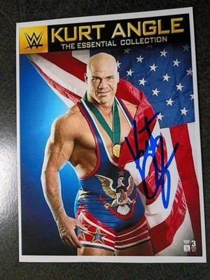 KURT ANGLE Hand Signed Autograph 4X6 Photo - OLYMPIC GOLD MEDAL & WWE ...