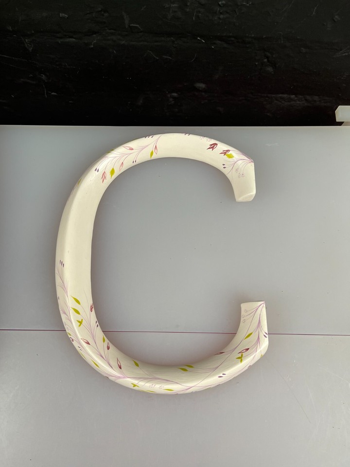 POSH GRAFFITI Decorative Floral Wooden Letter C Measures 9 Inch | eBay UK