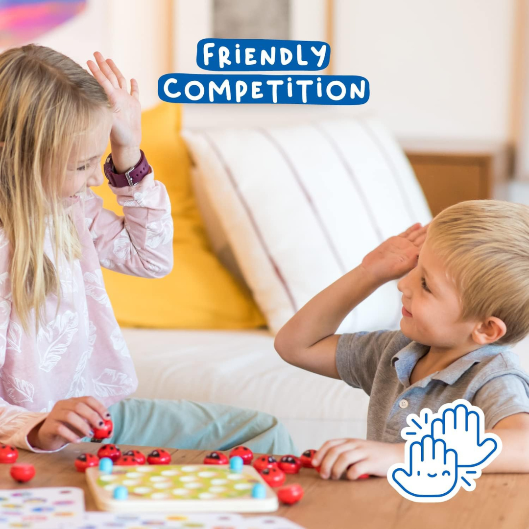 Ladybug’s Garden Memory Game Wooden Matching Game for Kids Age 3 Years ...