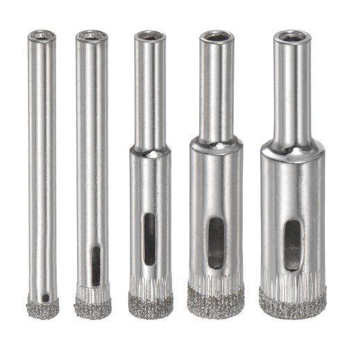 5pcs Diamond Drill Bit Set 3/16" 1/4" 5/16" 3/8" 1/2" Hollow Drill Bits ...