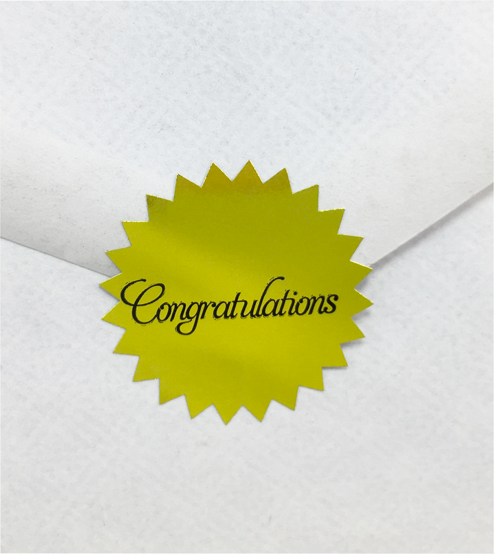 Congratulations Stickers Seals | 1" Inch | 100 Pack | Pick One Color | eBay