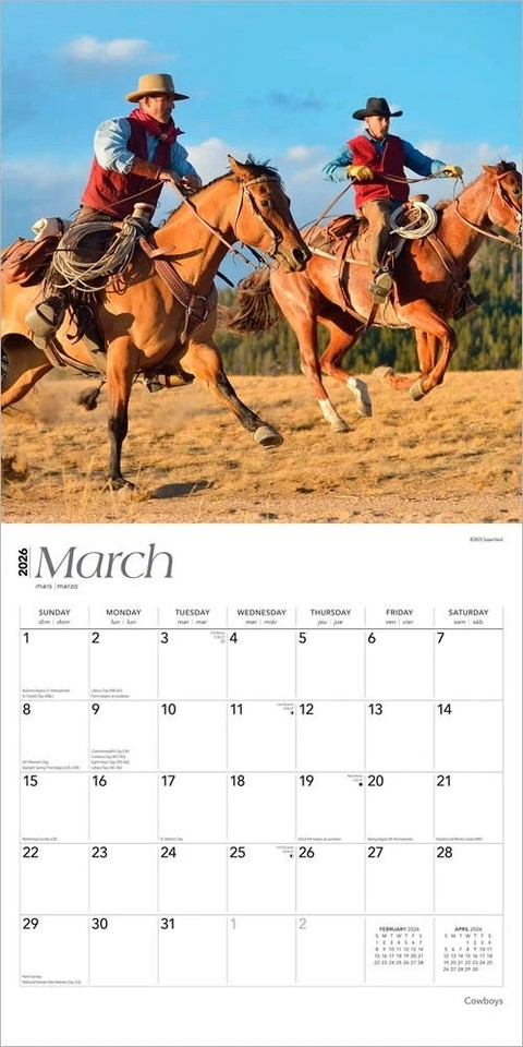 Cowboys "12 x 12" Square Wall Calendar 2026 | eBay UK