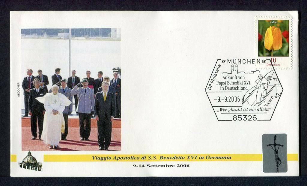 23833) Vatican 2006 FDC "Geocover" Pope Benedict XVI in Munich Germany | eBay UK