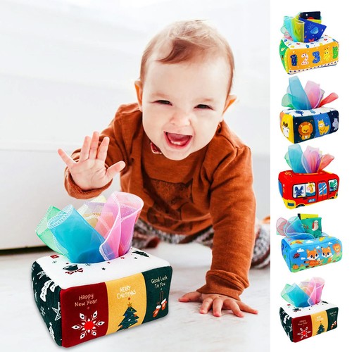 Baby Tissue Box Toy, Montessori Toys For Babies 6-12 Months Sensory ...