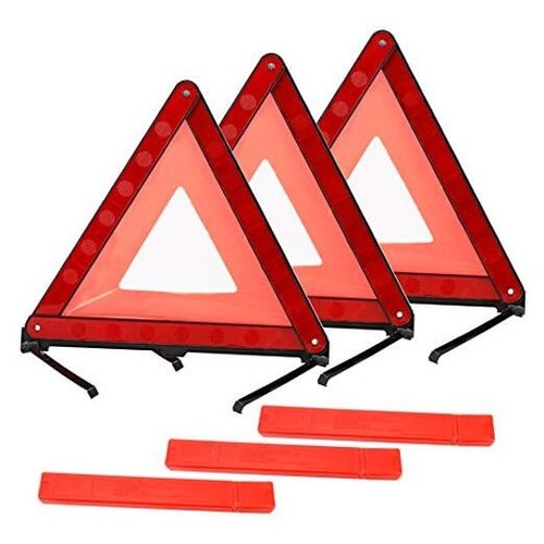 3 PCS Triangle Emergency Safety Warning Frame Foldable Reflector Car ...
