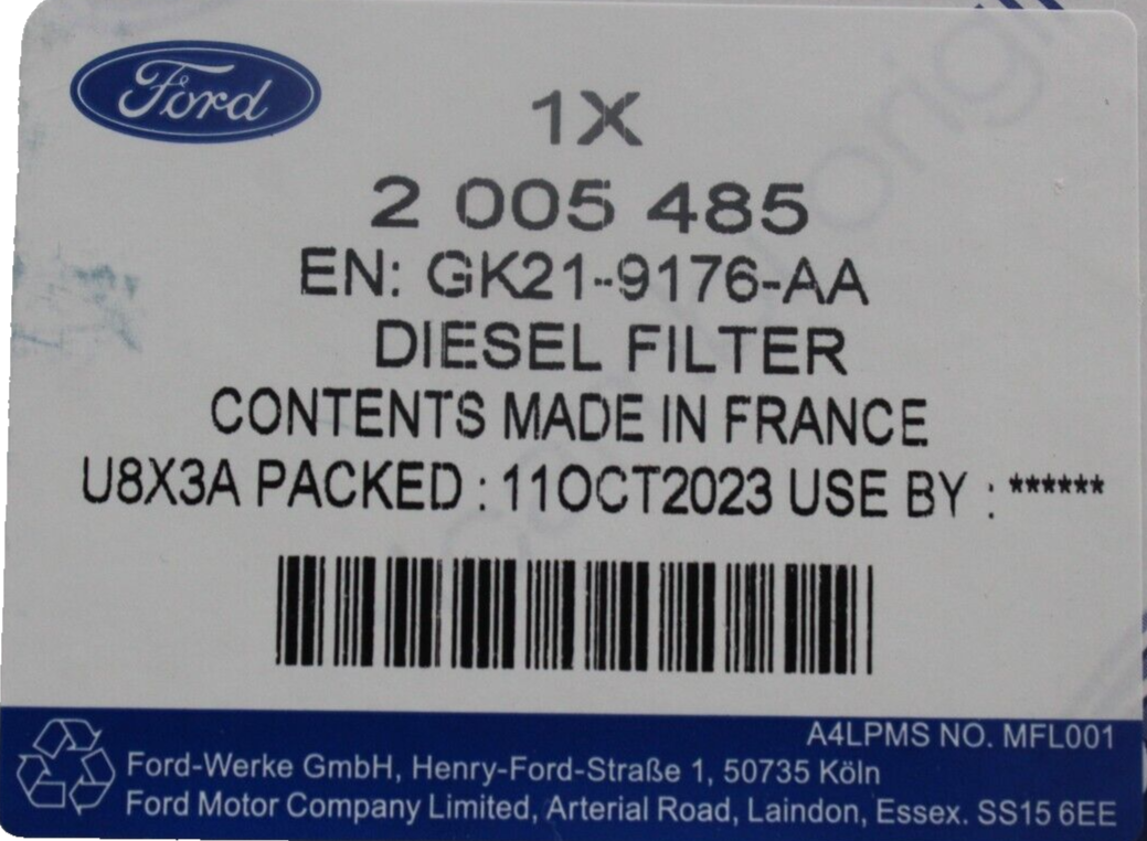 Original Kraftstofffilter 2,0 Diesel Ford Transit - Tourneo - Custom ...