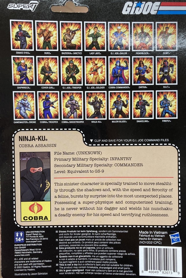 2021 GI JOE RED NINJA COBRA ASSASSIN,STORM SHADOW COBRA NINJA, NINJA KU ...