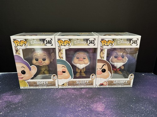 Disney Funko Pop! Snow White and the Seven Dwarfs Dopey Sleepy & Grumpy ...
