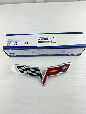 OEM NEW Front Bumper Cross Flags Emblem Badge 05-08 Chevrolet Corvette ...