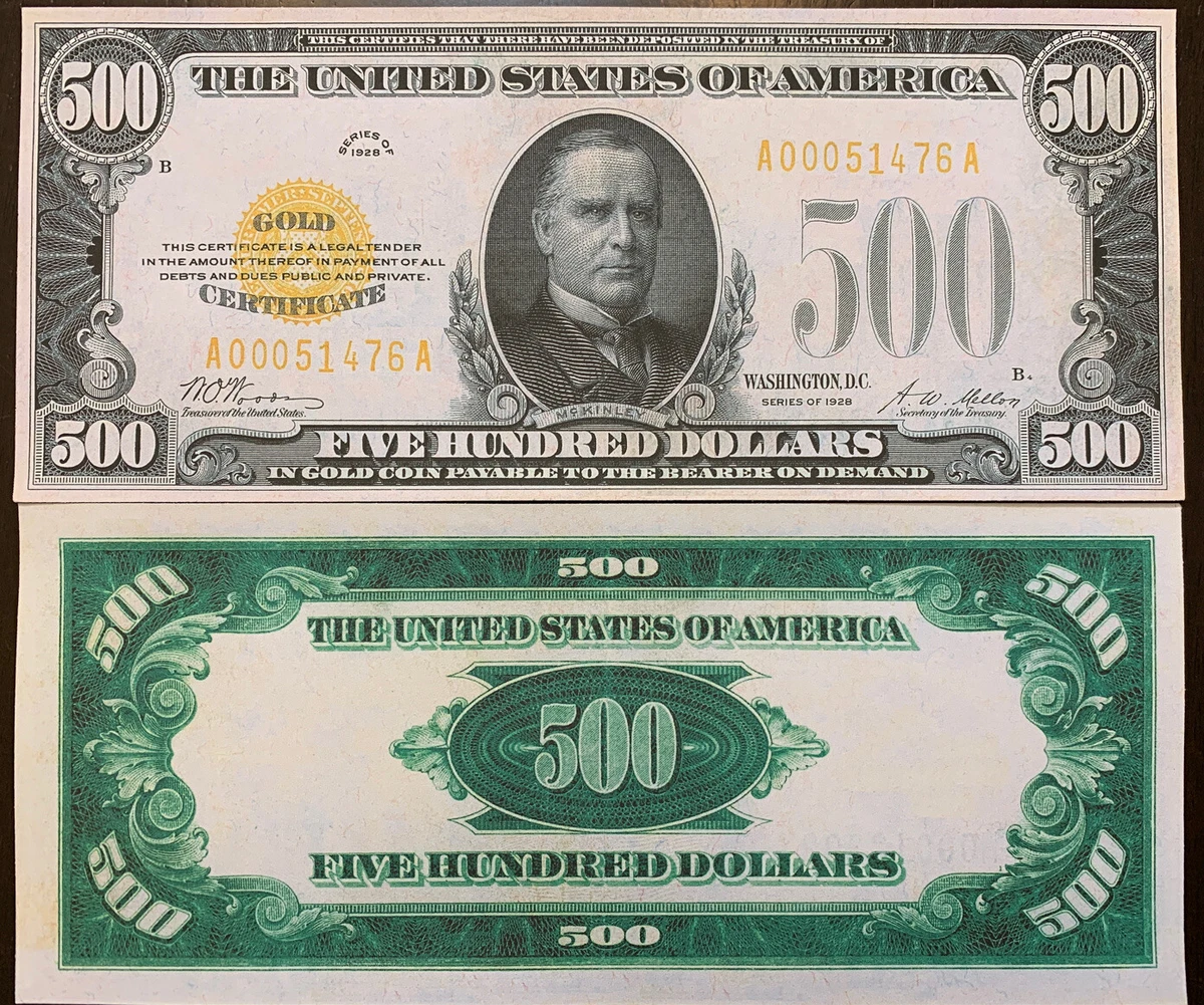William Mckinley 500 Dollar Bill