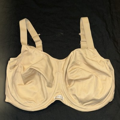 Elomi Energise Sports Bra US 38I Beige Underwire Back Hook Closure B24 ...