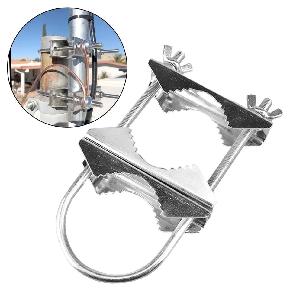 U Bolt Pipe Mount V Jaw Block Bracket Radio Antenna Home | eBay UK